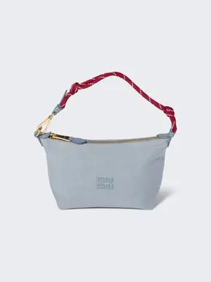 Miu Miu Gabardine Pouch With Woven Tape Wristlet Red