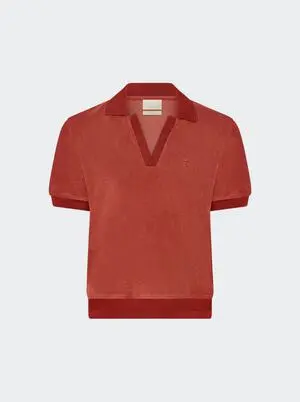 AMAN TENNIS CLUB Terry V-neck Polo Sweater