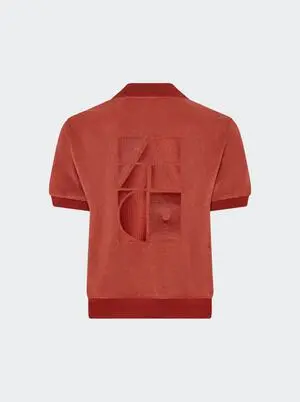 AMAN TENNIS CLUB Terry V-neck Polo Sweater