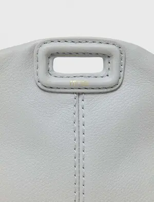 Maje Miss M Micro Grained Leather Bag - Light Grey
