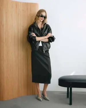 WAKAKUU Leather Bomber Jacket