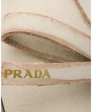 Prada Antiqued Leather Ballerinas - Neutral