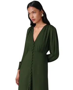 GHOST LONDON Francesca Crepe Midi Dress