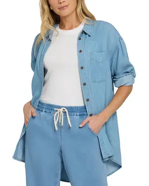 NYDJ Relaxed Drawstring Denim Pants - Light Indigo