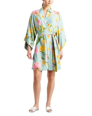 Natori Solene Matte Charmeuse Wrap Robe - Multi