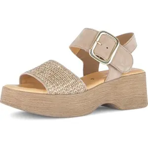 Gabor Ankle Strap Platform Sandals - Sand