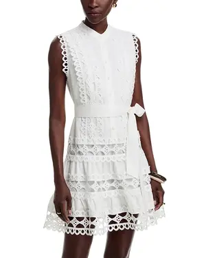 LAYERED WITH LOVE Aubrey Tie Front Shirtdress - White