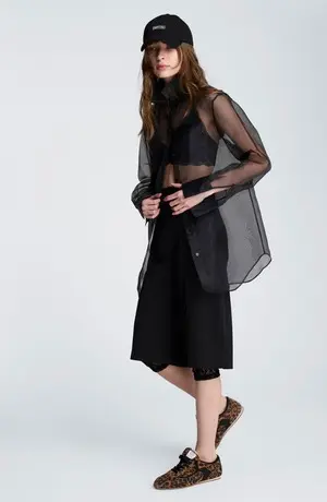 KENNETH COLE Sheer Oversized Button-up Shirt