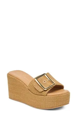 Dolce Vita Jilian Platform Wedge Sandal - Mocha Raffia