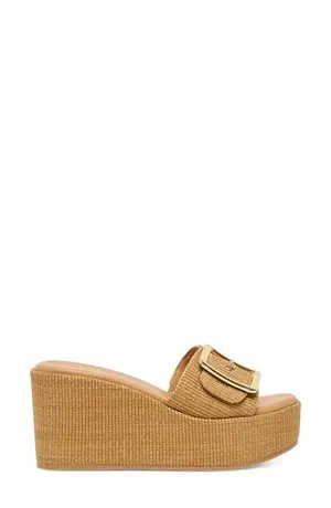 Dolce Vita Jilian Platform Wedge Sandal - Mocha Raffia