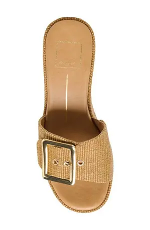 Dolce Vita Jilian Platform Wedge Sandal - Mocha Raffia