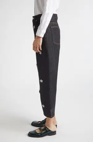 Marni Floral Embellished Carrot Fit Jeans - Emb99blublack