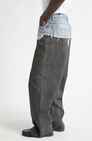 Acne Studios 1981 Loose Fit Trompe L'oeil Pinstripe Jeans