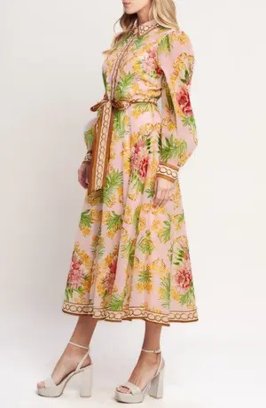 FLYING TOMATO Printed Maxi Shirtdress