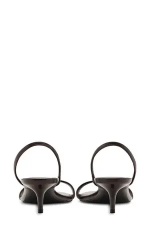 Mango Kitten Heel Slingback Sandal - Chocolate