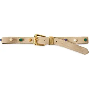 VERONICA BEARD Arch Stone Embellished Suede Belt