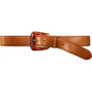 VERONICA BEARD Resin Buckle Leather Belt