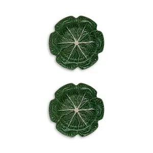 BORDALLO PINHEIRO Cabbage Charger Plate, Set Of 2 - Green