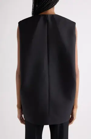Balenciaga Wool And Silk Crepe Cocoon Minidress - Nero