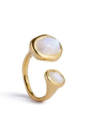Monica Vinader Odyssey Moonstone Open Ring - 18k Gold Vermeil/moonstone
