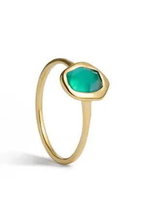 Monica Vinader Odyssey Stone Ring - 18k Gold Vermeil/green Onyx
