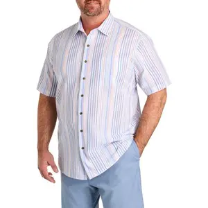 OAK HILL BY DXL Big & Tall Seersucker Stripe Sport Shirt - Multi