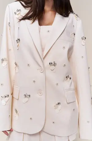 GUIZIO Embellished Oversized Blazer