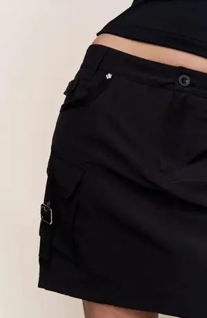 GUIZIO Low-rise Mini Cargo Skirt