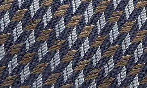 Canali Geometric Silk Neck Tie
