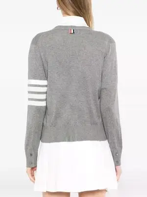 Thom Browne Logo Cardigan - Grey
