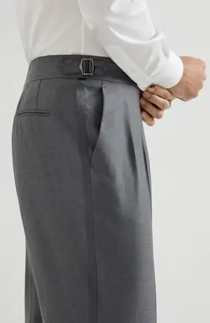 Brunello Cucinelli Tuxedo Trousers - Medium Grey