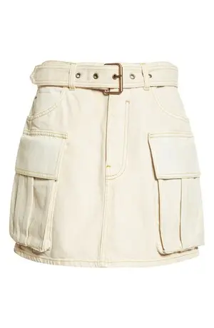 Balmain Faded Denim Miniskirt