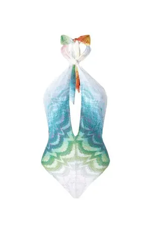 Missoni Shaded Lamé Viscose One-piece Swimsuit With Cut-out - Multicoloured