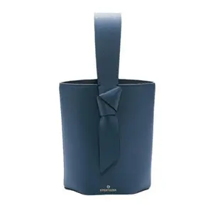 LA PORTEGNA Julieta Knotted Leather Shoulder Bag - Blue