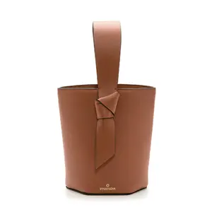 LA PORTEGNA Julieta Knotted Leather Shoulder Bag - Brown