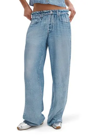 Rag & Bone Rb Miramar Slink Trompe L'oeil Faux Denim Wide Leg Lounge Pants - Muray