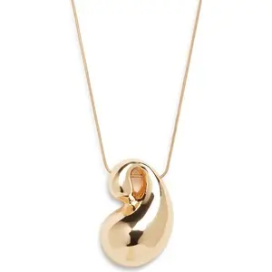 OPEN EDIT Curved Teardrop Pendant Necklace - Gold