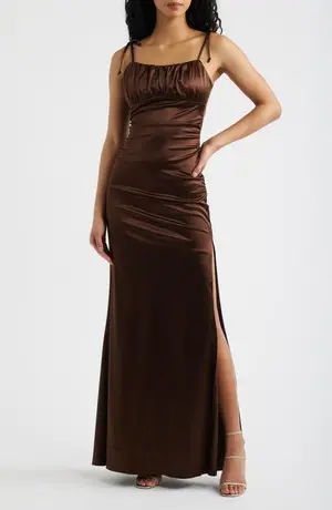 Emerald Sundae Slit Evening Dresses