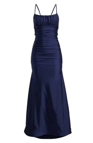 EMERALD SUNDAE Sateen Strappy Mermaid Gown