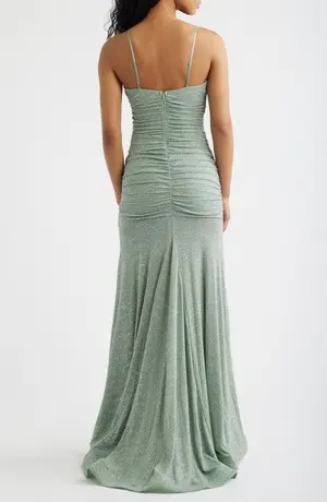 EMERALD SUNDAE Glitter Mermaid Gown