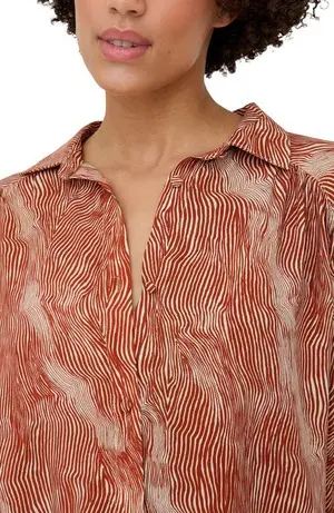 RAFFYA Tiger Print Button-down Shirt