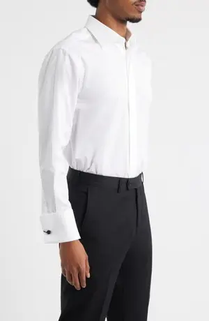 JACK VICTOR Edmund Cotton Twill Tuxedo Shirt