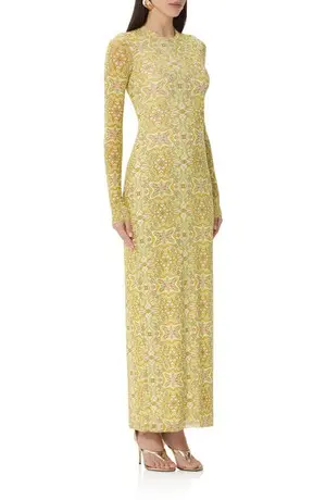 AFRM Didi Print Long Sleeve Maxi Dress - Sunlight Tile