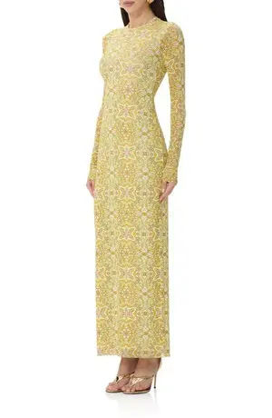AFRM Didi Print Long Sleeve Maxi Dress - Sunlight Tile