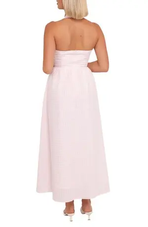 PETAL & PUP Margerie Halter Gingham A-line Dress