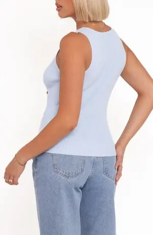 PETAL & PUP Lysa Ribbed Sweater Vest - Blue