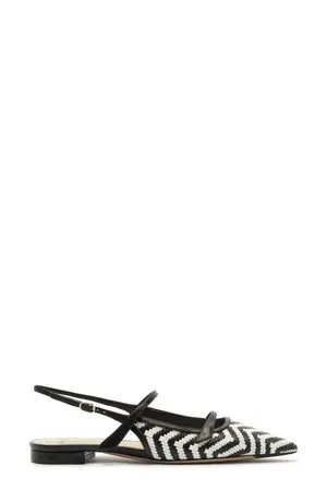 ALEXANDRE BIRMAN Tita Raffia Pointed-toe Slingback Flats