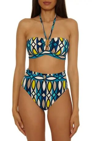 Trina Turk Paros Belted High-waist Bikini Bottoms