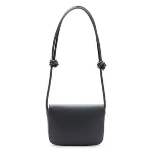 LA PORTEGNA Lucia Shoulder Bag With Knots - Navy