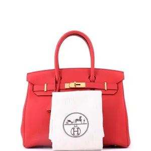 Hermès Birkin Handbag Red Togo With Gold Hardware 30 - Geranium
